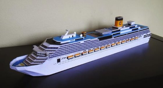 China Creative  Plastic Cruise Ship Models , Costa Pacifica Cruise Ship Boat Replica Models supplier