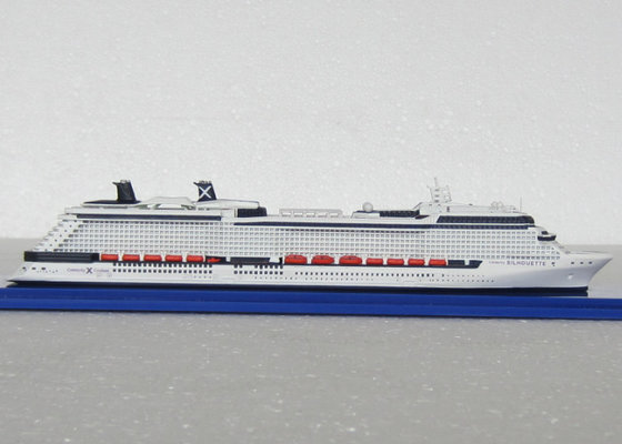 China Scale 1:1200 Pretty 3d Ships Models , Solstice Class Celebrity Silhouette Cruise Ship Model supplier
