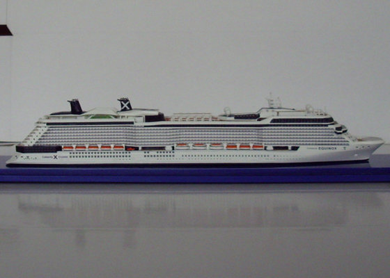 China Celebrity Equinox Cruise Ship Wooden Cruise Ship Models With Solid Wood Paint Frame supplier