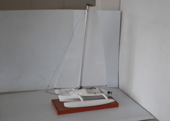 China Sail Catamaran Ship Model , Wooden Boat Models For Club Decoration supplier