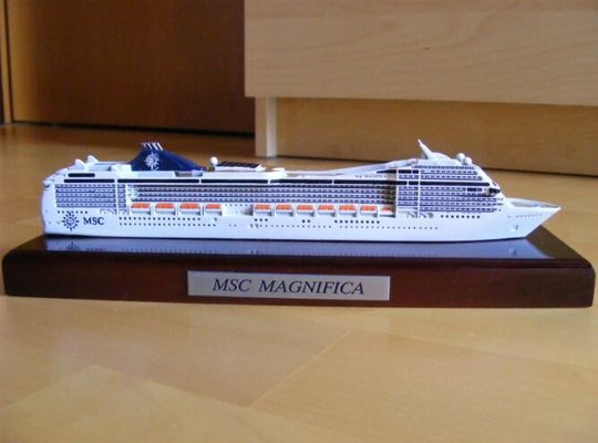 Customized Design Wooden Model Boats With MSC Magnifica Cruise Ship Shaped supplier