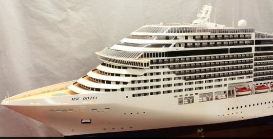 Professional Reproduction MSC Divina Cruise Ship Models With Woodiness Hull Material supplier