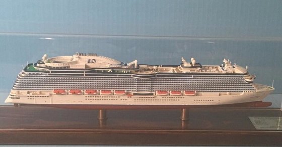 Royal Princess Cruise Ship Models ,  Composite Paint Wooden Boat Models supplier