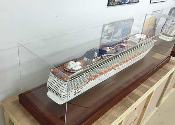 Ivory White MSC Splendida Cruise Ship Model Speed Boats With ABS Hand Carving supplier