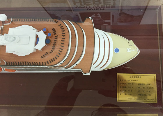 Ivory White MSC Splendida Cruise Ship Model Speed Boats With ABS Hand Carving supplier