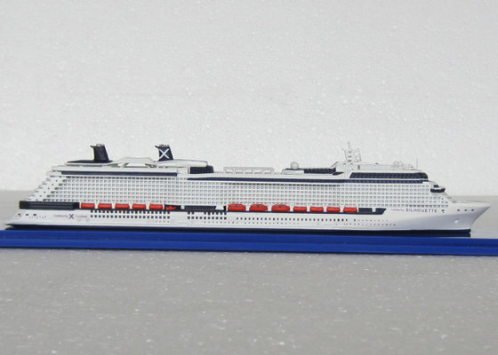 Scale 1:1200 Pretty 3d Ships Models , Solstice Class Celebrity Silhouette Cruise Ship Model supplier