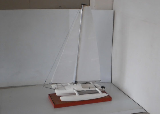 Sail Catamaran Ship Model , Wooden Boat Models For Club Decoration supplier